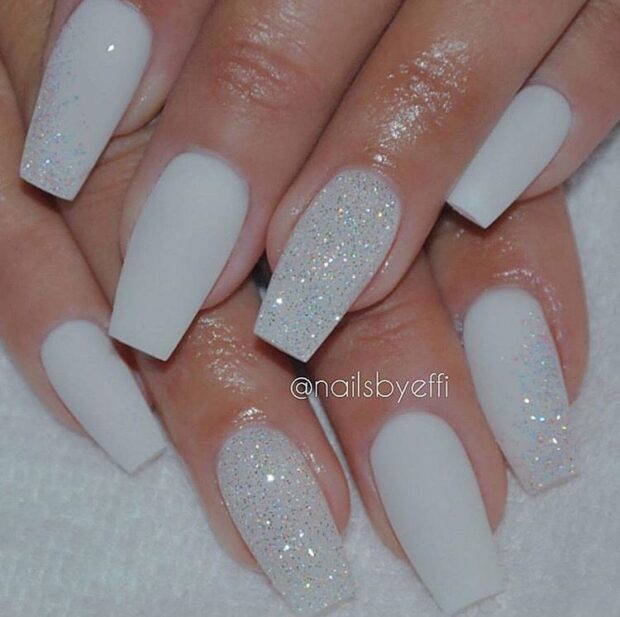 +51 White Glitter Nails Looks & Inspirations - POLYVORE - Discover and ...